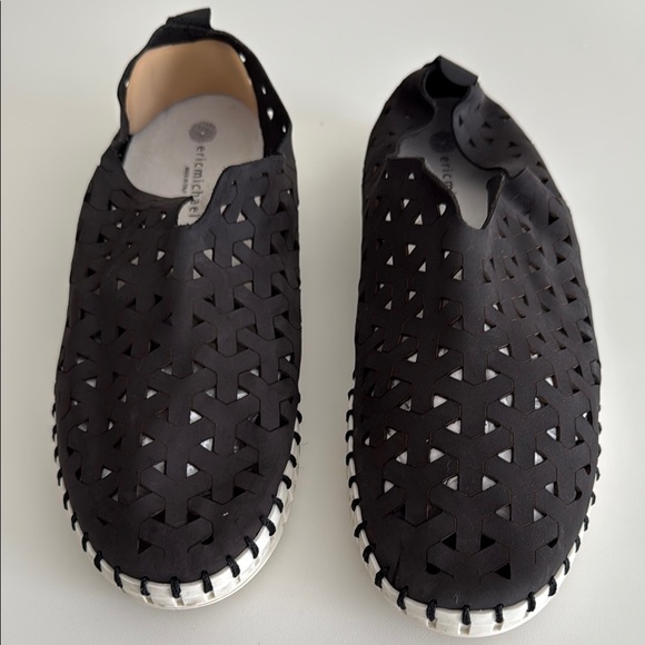Eric Michael | Shoes | Eric Michael Black Flats With Rope Sole And ...